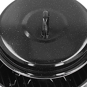 Oval Roaster Pan 9 inch with Lid Oval Roasting on the Grill, Enamel Family Oval Roaster for Barbucue Sweet Potato Family