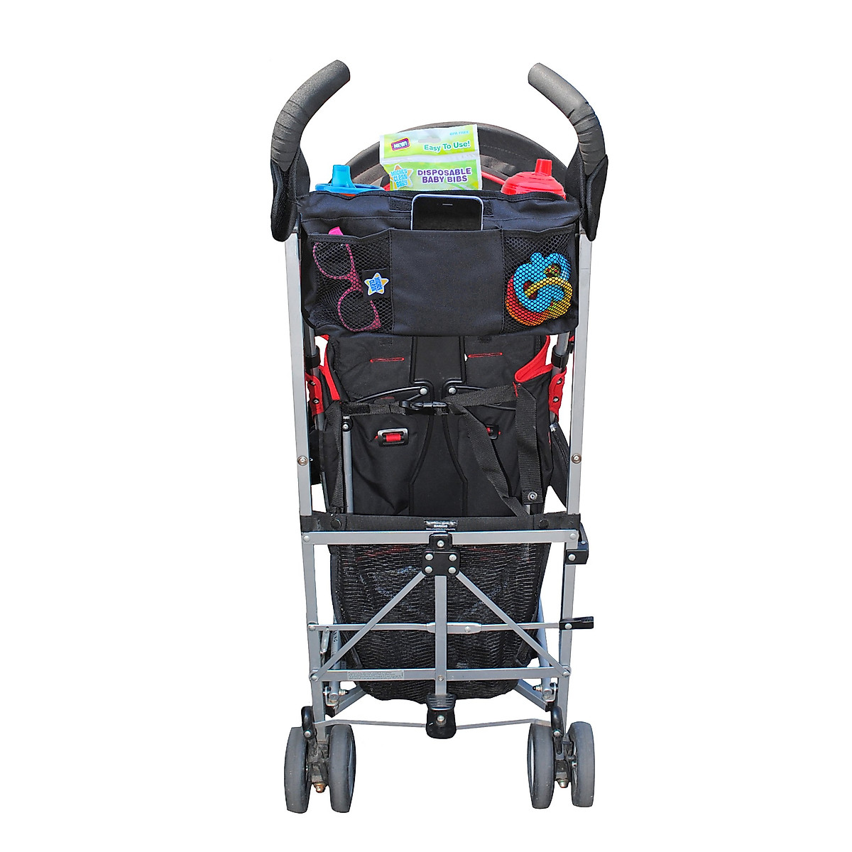 Mighty Clean Baby Stroller Organizer - Fits Most Strollers and Includes Two Deep Insulated Cup Holders to Keep Bottles Warm and Drinks Cold