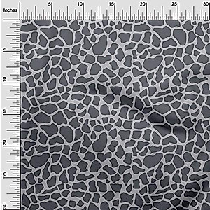 oneOone Cotton Poplin Gray Fabric Giraffe Animal Skin Quilting Supplies Print Sewing Fabric by The Yard 42 Inch Wide