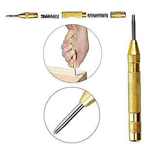 Knoweasy Step Drill Kit - 5PCS HSS Titanium Step Drill with Automatic Center Punch and 50 Sizes of High-Speed Steel Step Drills for Multiple Hole Drilling