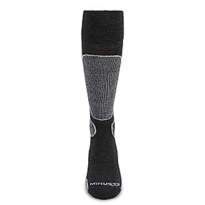Minus33 Merino Wool Mountain Heritage Elite All Season Lightweight Snowboard Socks - Made in the USA - No-Slip Over the Calf Socks - Black - Medium