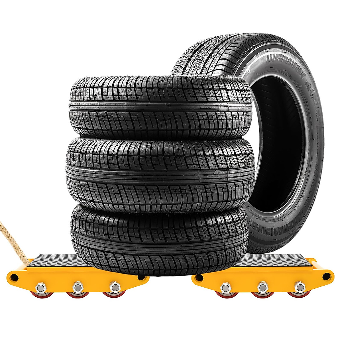 Shipping Trolley 360°Swivel Heavy Duty Machinery Mover Dolly Skate Roll Cart 15T Build to Last Excellent Loading Bearing Capacity High Stability Flexible Quiet Movement Homes Logistics Decoration