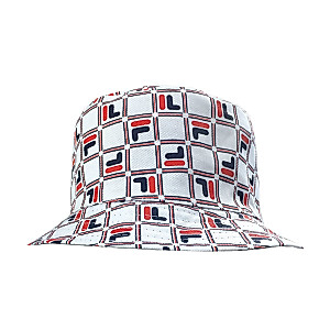 Fila Unisex Cotton Twill Reversible Bucket Hat (Red)