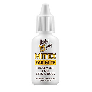 HAPPY JACK Mitex Ear Mite Treatment for Dogs & Cats (0.5 oz), Itch Relief from Constant Itching & Ear Irritation