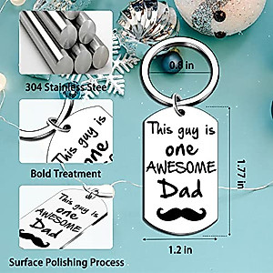 Father's Day Gifts for Men Dad Keychain from Daughter Son Kids Birthday Gifts for Dad Papa Step Dad Gifts for Fathers Day Christmas Valentine Birthday Small Meangiful Romatic Gifts for Him,Silver