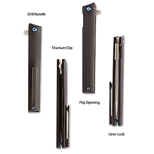 Samior GP035-Mini Little Flipper Folding Pocket Knife, 2.9 Inch Drop Point D2 Blades, G10 Handle with Liner lock, Titanium Belt Clip, Gentlemen's Utility EDC Knives, 1.1oz (Black)