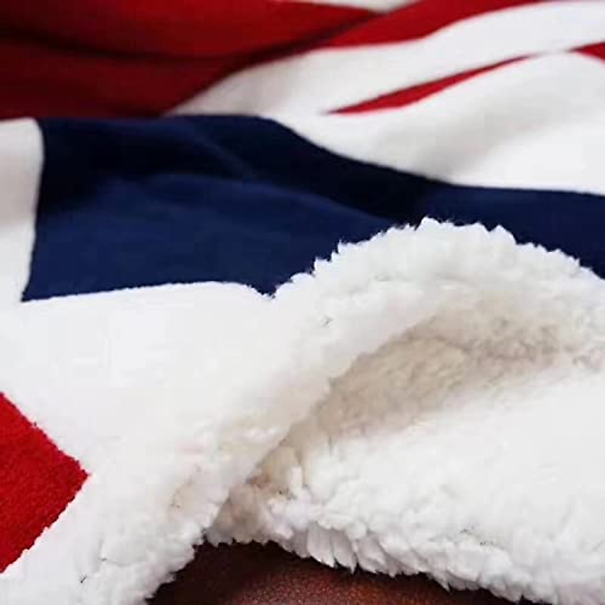 USTIDE Sherpa Throw Blanket Union Jack Blanket 51"x63", Super Soft Fleece Blankets Super Comfy Blanket Comfort Comfy Flannel Blanket Throws for Bed/Couch/Sofa/Office/Camping Caring Gift Blanket