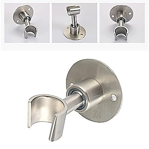 360° Adjustable 304 Stainless Stell Handheld Shower Head Holder Wall Mount, Bathroom Shower Head Bracket with Screw Set, Shower Spray Holder, Shower Wand Holder(Silver)