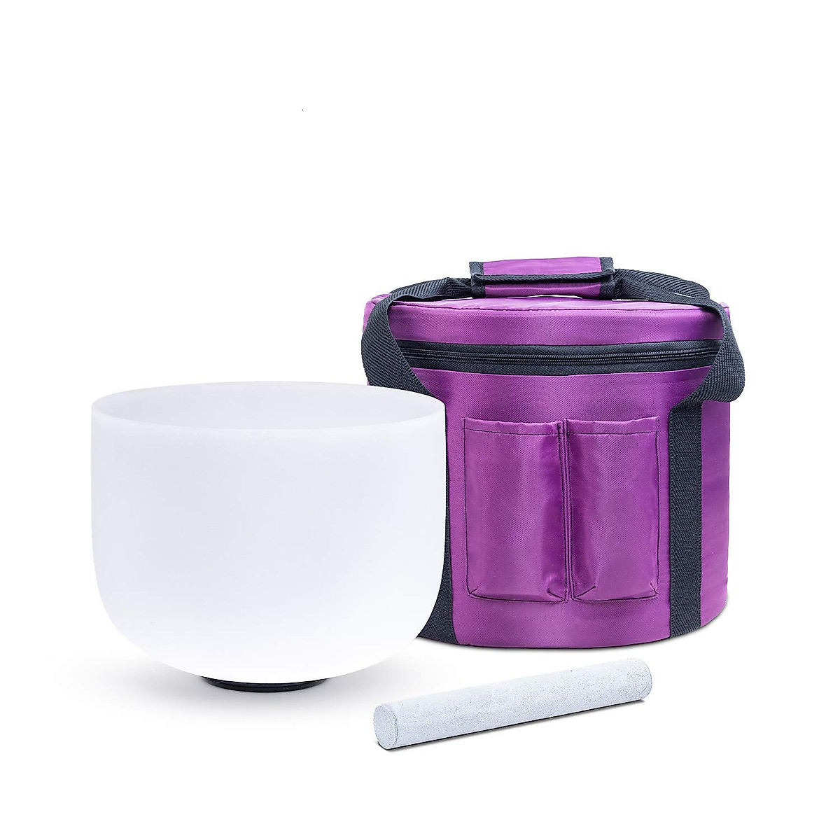 KVKA Quartz Crown Chakra Singing Bowl 432 hz B Note for Sound Healing,Meditation, Sound Therapy, 8 Inch With Carrying Case,Suede Striker,O-ring