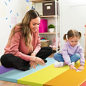 Kangaroo Hoppers Tumbling Mats for Kids, Foldable Gym Mat, Kids Gymnastics Mat with Carrying Handles for Home Activity Play, 3 FT x 6 FT, 5-Panel, 1.5'' Thickness