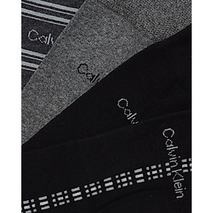 Calvin Klein Men's Dress Socks - Lightweight Cotton Blend Crew Socks (8 Pack), Size 7-12, BlackGrey Multi