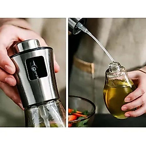 DIFEDO Spray Bottles, 6.8 Oz Olive Oil Dispenser Bottle, Refillable Glass Oil Sprayer, Oil Dispenser with Clog-Free Filter, Olive Oil Sprayer for Air Fryer, BBQ, Baking, Salad in Kitchen and Outdoor