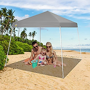 CROWN SHADES Patented 10ft x 10ft Base and 8ft x 8ft Top Slant Leg Outdoor Pop up Portable Shade Instant Folding Canopy with Carry Bag,Grey