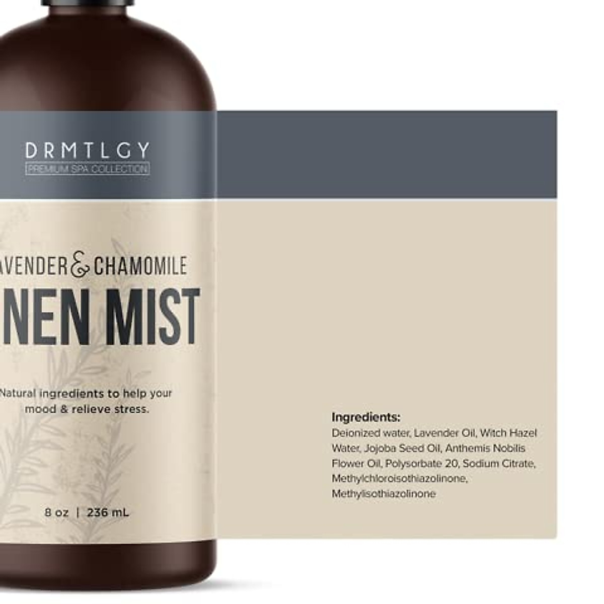 DRMTLGY Natural Lavender Linen and Room Spray. Pure Lavender Essential Oil and Chamomile Pillow Spray, Linen Mist, and Fabric Spray. Aromatherapy Spray