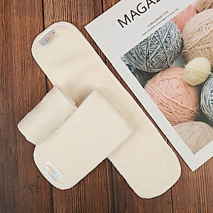 ALVABABY 12PCS Newborn Cloth Diaper Insert,4 Layers Cloth Diaper Inserts, Inserts,Reusable Cloth Diaper Inserts Overnight 12SMB