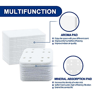 Humidifier Replacement Filters 20 Pack and Replacement Aroma Pads 20 Pack - Compatible with LEVOIT LV600HH, LV600S, OasisMist450S, OasisMist600S - Mineral Absorption Pads, Descaling Pads, White