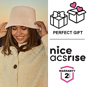 Brown Fuzzy Bucket Hat for Women - Winter Faux Fur Bucket Hat - Fluffy Sherpa Bucket Hats for Women