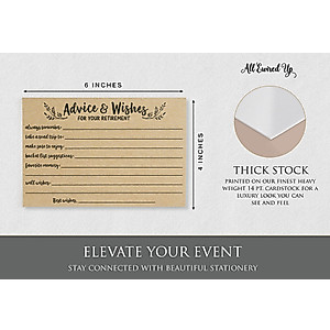 Kraft Retirement Well Wish and Advice Cards (50-cards) For Men or Women Retired Supplies and Decorations, Happy Retiree Celebration Gift Bucket List Wish Jar, Funny Personalized Officially Retired