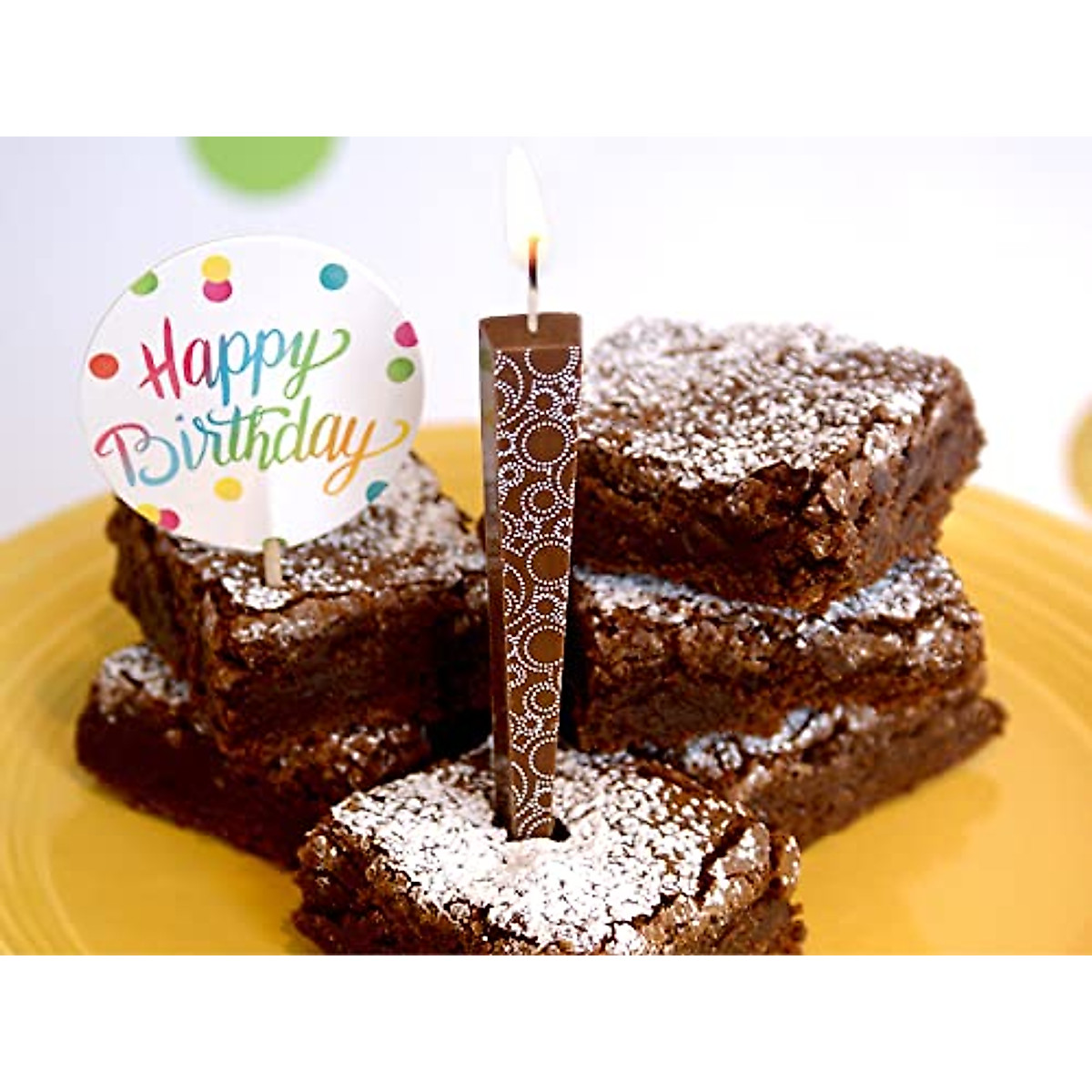 Let Them Eat Candles Edible Chocolate Birthday Candles, Dripless, Milk Chocolate, Circle Swirls, Set of 3