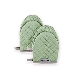 KitchenAid Asteroid Mini Oven Mitt, 5.5"x8", Pistachio 2 Count