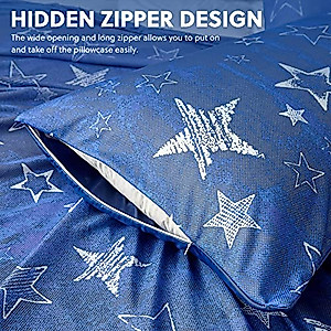 Vamcheer Cooling Pillowcase Queen Size - Double Side Q-Max 0.45 Chill Pillow Covers for Hot Sleeper, 2 Pack Breathable Cold Pillow Case with Hidden Zipper, Anti-Static, Skin-Friendly (20"x30", Blue)