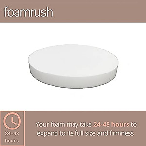 FoamRush 2" x 12" x 12" Diameter Premium Quality High Density Upholstery Foam (Bar Stools, Seat Cushion, Pouf Insert, Patio Round Cushion Replacement) Made in USA
