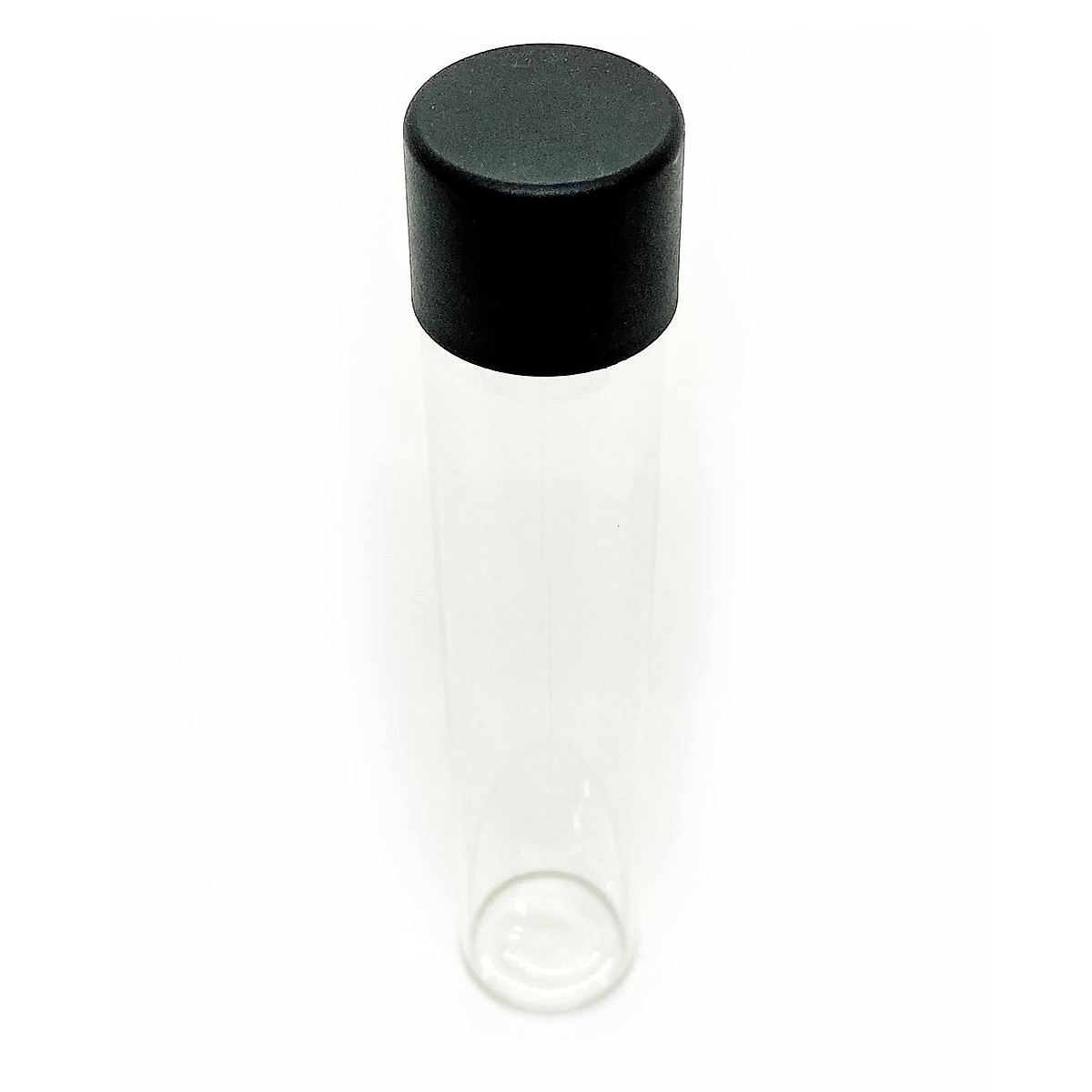 Glass Preroll Vials with Child Resistant Cap - 120mm Glass Tube (6, Black)