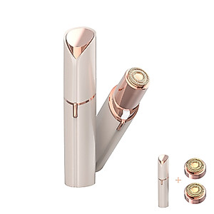 Facial Hair Remover for Women, Electric Face Razor for Women with LED Light for Instant and Painless Hair Removal (Golden)