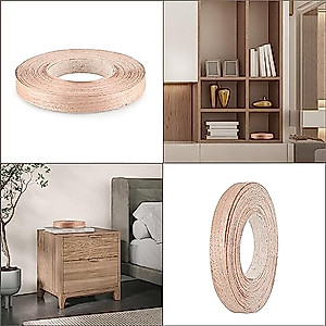 Skelang Okoume Edge Banding, 3/4" X 50' Wood Strip Preglued, Iron on Veneer Edging Tape for Cabinet, Table, Door