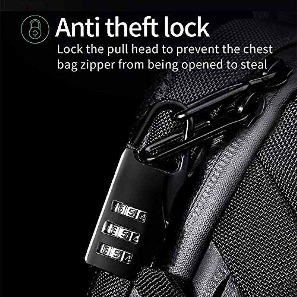 OZUKO Men Chest Crossbody Bags Waterproof Sports Shoulder Fashion Usb Multifunctional Sling Bag (Black)