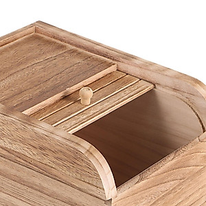 Bothyi Rice Storage Container, Dry Storage Rice Container Box, Rice Dispenser Wooden Cereal Containers Storage, Light Brown