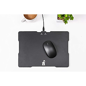 Moat Mouse Pad with LED Lighting Effects - Large Speed Surface with Backlit Perimeter and Logo for Gaming - Hard Mouse Mat Optimized for All Computer Mouse Sensitivity and Sensors