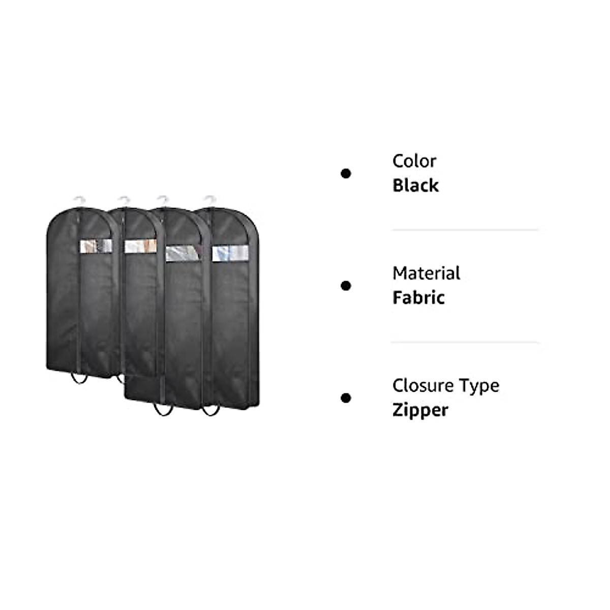 VIVUCY 40"/50 "garment bags for Closet Storage(2pcs40"+2pcs50")Garment Bags for Hanging Clothes, Suit Bags for Men Travel with Handles Garment Bags For Storage to Suit Jacket Shirt Coat Dresses