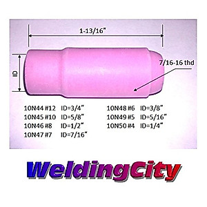 WeldingCity 10-pcs Accessory Kit (1/8") Collet-Gas Lens-Cup-Gasket-Back Cap for Gas Lens Setup in TIG Welding Torch 17, 18 and 26 Miller Lincoln Hobart ESAB Weldcraft (T15)