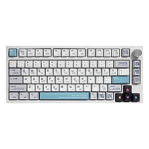 GK GAMAKAY TK75 75% Mute Mechanical Keyboard with Knob Control, Hot Swap RGB Bluetooth 5.0/2.4GHz Wireless/USB-C Wired PBT Cherry Profile Keycaps Silent Gaming Keyboard (GamaKay Pegasus Switch)