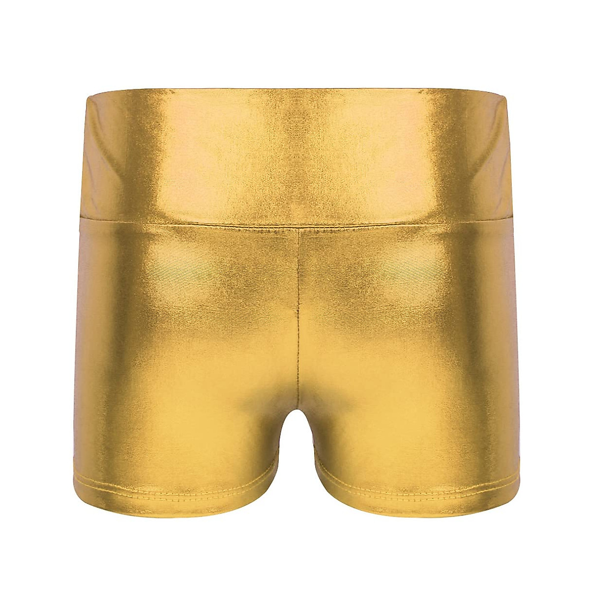 Jhaoyu Girls Ballet Dance Shorts Metallic Glitter Gymnastics Sports Active Shorts for Cycling Running Workout Gold 12 Years
