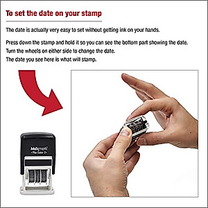MaxMark Self-Inking Rubber Date Office Stamp with Paid Phrase & Date - RED Ink (Max Dater II), 12-Year Band