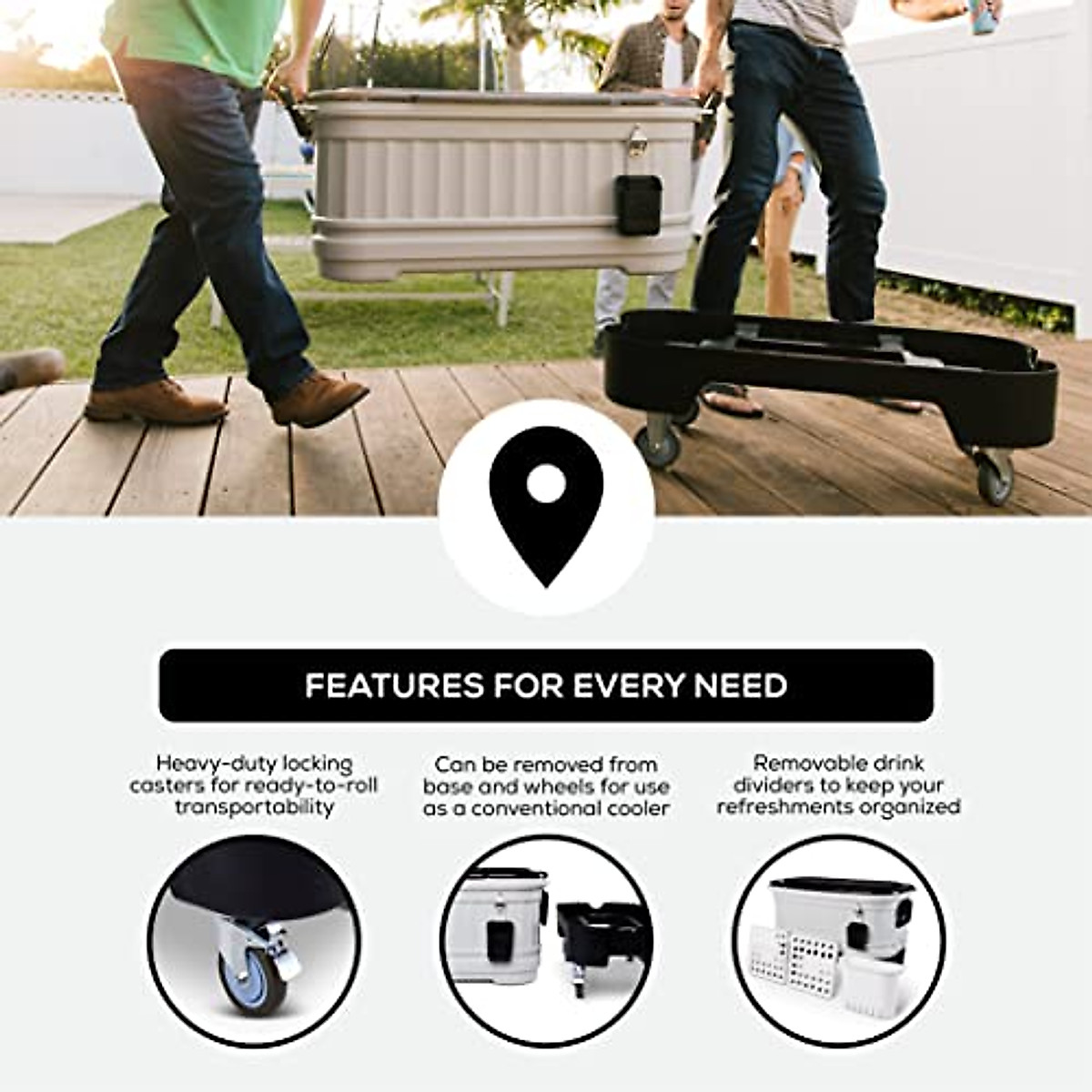 Igloo 125 qt Gray Party Bar Wheeled Cooler