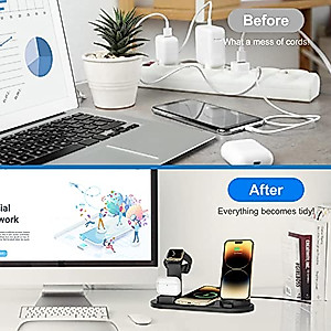 Wireless Charger 4 in 1 Magnetic Charging Station for All Apple Watch Series,Airpods 3/2/1 Airpods Pro 2/1 Charging Dock for iPhone 14/14 Plus/13/12/11 Pro/Pro Max/X/Xs Max