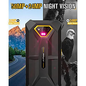 Ulefone Armor X13 Rugged Phones 2023, 50MP Rear Camera, 24MP Night Vision Camera, Up to 12GB RAM, 64GB ROM, 6320mAh, Android 13, IP68/IP69K Unlocked Smartphone, 4G LTE Cell Phone (Black)