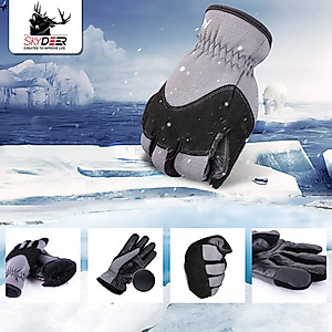SKYDEER Winter Leather Work Gloves, Warm Fleece Insulation Lining for Cold Weather Work, Water Resistance, Thermal Insulated Gloves (SD2240T/XL)