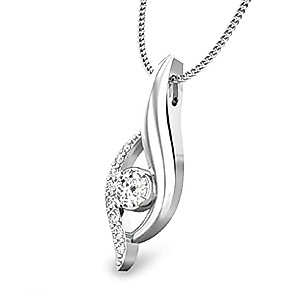 ERAA Jewel 1 CT Round Colorless Moissanite Engagement Pendant, Wedding Bridal Pendant, Eternity Sterling Silver Solid Diamond Solitaire -Prong Anniversary Promise Gift for Her