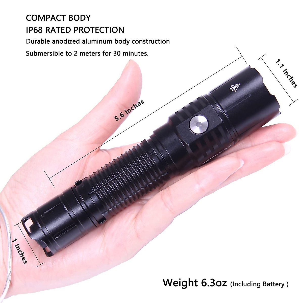 soonfire MX75 Ultra Bright Tactical Flashlight with Battery, USB C Fast Charging Rechargeable Flashlights, Powered by Customized Battery, Long Run Time for Emergency, EDC and Searching