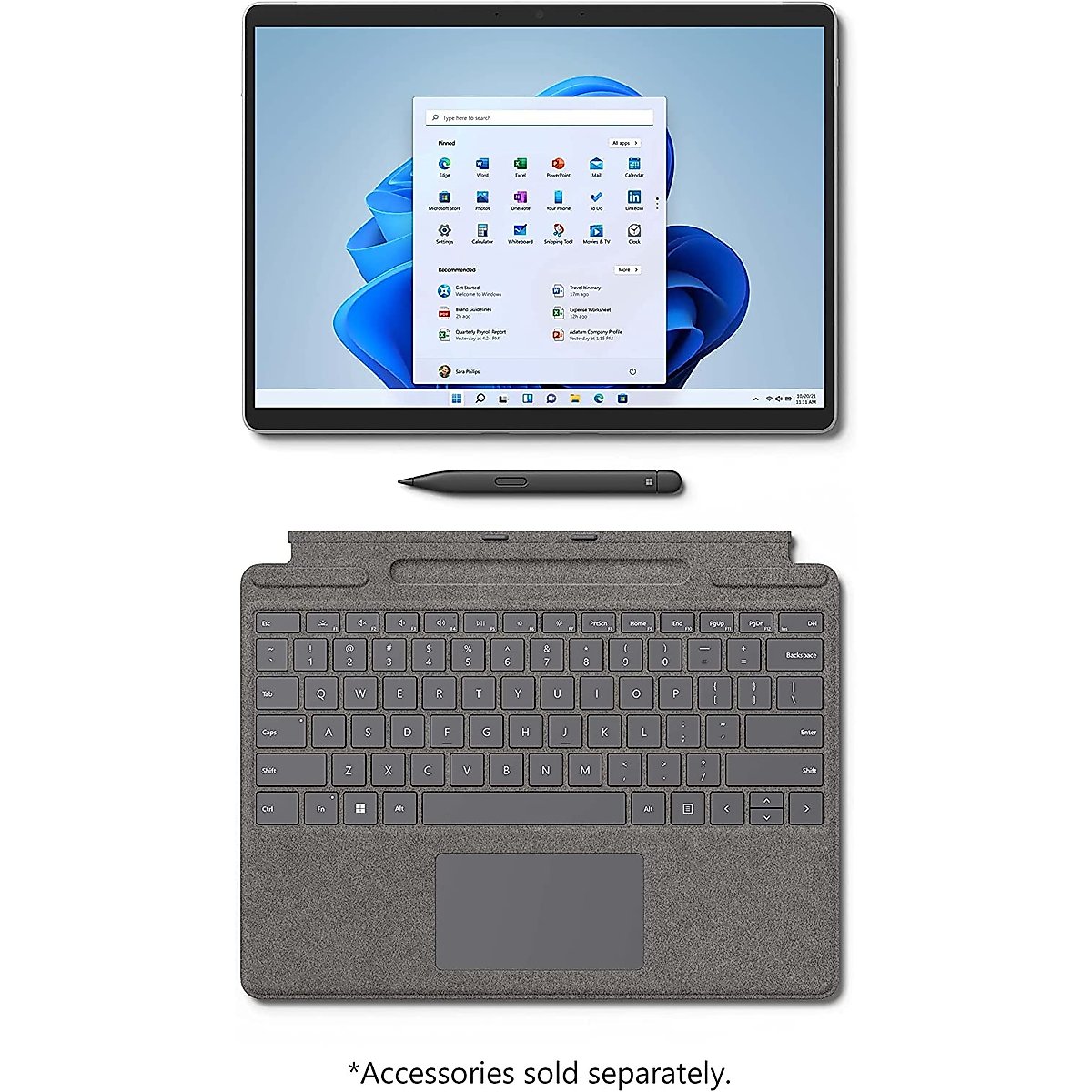 Microsoft Surface Pro 8 Tablet, LTE, Intel i5-1145G7, 16GB RAM, 256GB SSD, Intel UHD Graphics, 13" Touchscreen Display, Windows 11 Pro Laptop Computer, Platinum, EIP-00001 (Renewed)