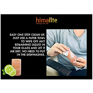 Natural Authentic Pink Himalayan Salt Rock Crystal Shot Glasses Set of 4-3 Inch Shooters - Himalite Bottom, 1 Fluid Ounces