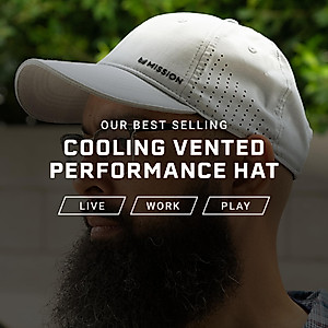 MISSION Cooling Vented Performance Hat, Navy - Unisex Baseball Cap for Men & Women - Lightweight & Adjustable - Cools Up to 2 Hours - UPF 50 Sun Protection - Machine Washable