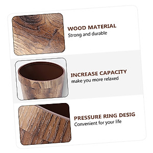 Levemolo Retro Trash Can, Brown, Polypropylene, Open-Top