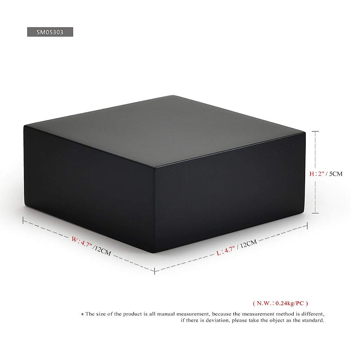 Oirlv Solid Wood Minimalism Style Jewelry Display Stand Showcase Jewelry Organizer Black Square Holder (SM05303)