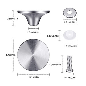 Dutch Oven Knob,4pcs, Stainless Steel Pot Lid replacement Knob for Le Creuset,Aldi,Lodge and Other Enameled Cast-Iron Dutch Oven-Silver