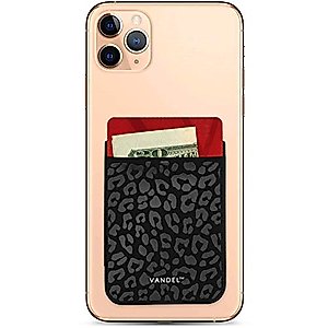 VANDEL Pocket – Stick-On Fabric Phone Wallet Stick On for Women, Cute Credit Card Holder for Phone Case, Stick On Back of Phone Fabric Sleeve for iPhone Pocket, Stretchy Wallet Phone Case
